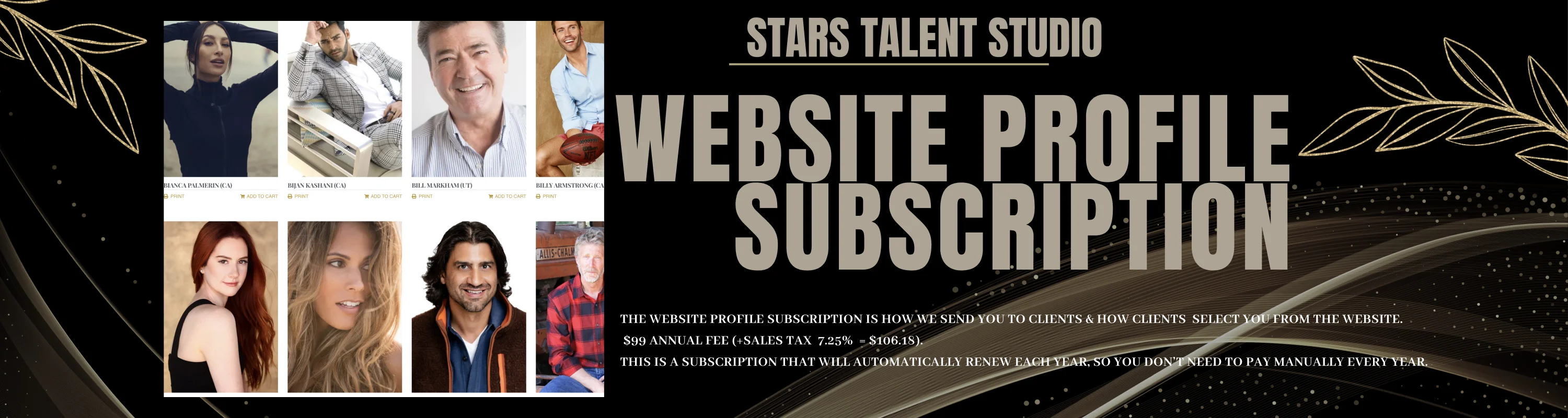WEBSITE PROFILE SUBSCRIPTION - Stars Talent Studio